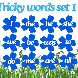 Jolly Phonics Tricky Word Mat/ List/ Poster. Set 1-6 Tricky Words for ...
