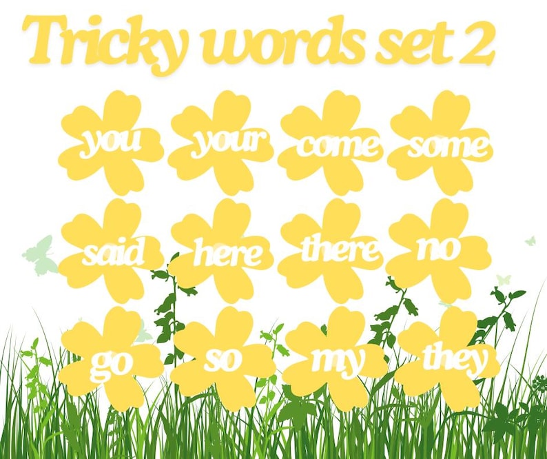 Jolly Phonics Tricky Word Mat/ List/ Poster. Set 1-6 Tricky Words for ...