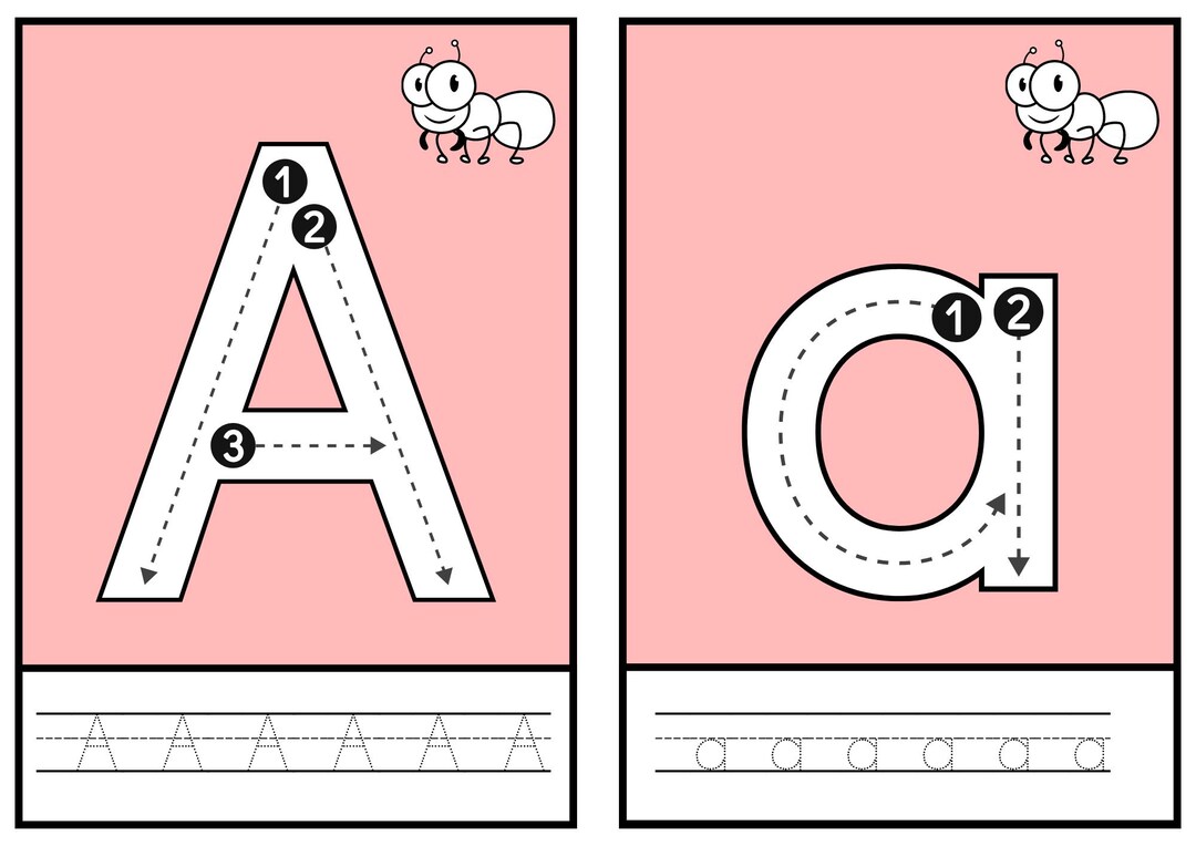 Letter Formation Writing Practice Cards Upper and Lower Case A-Z ...