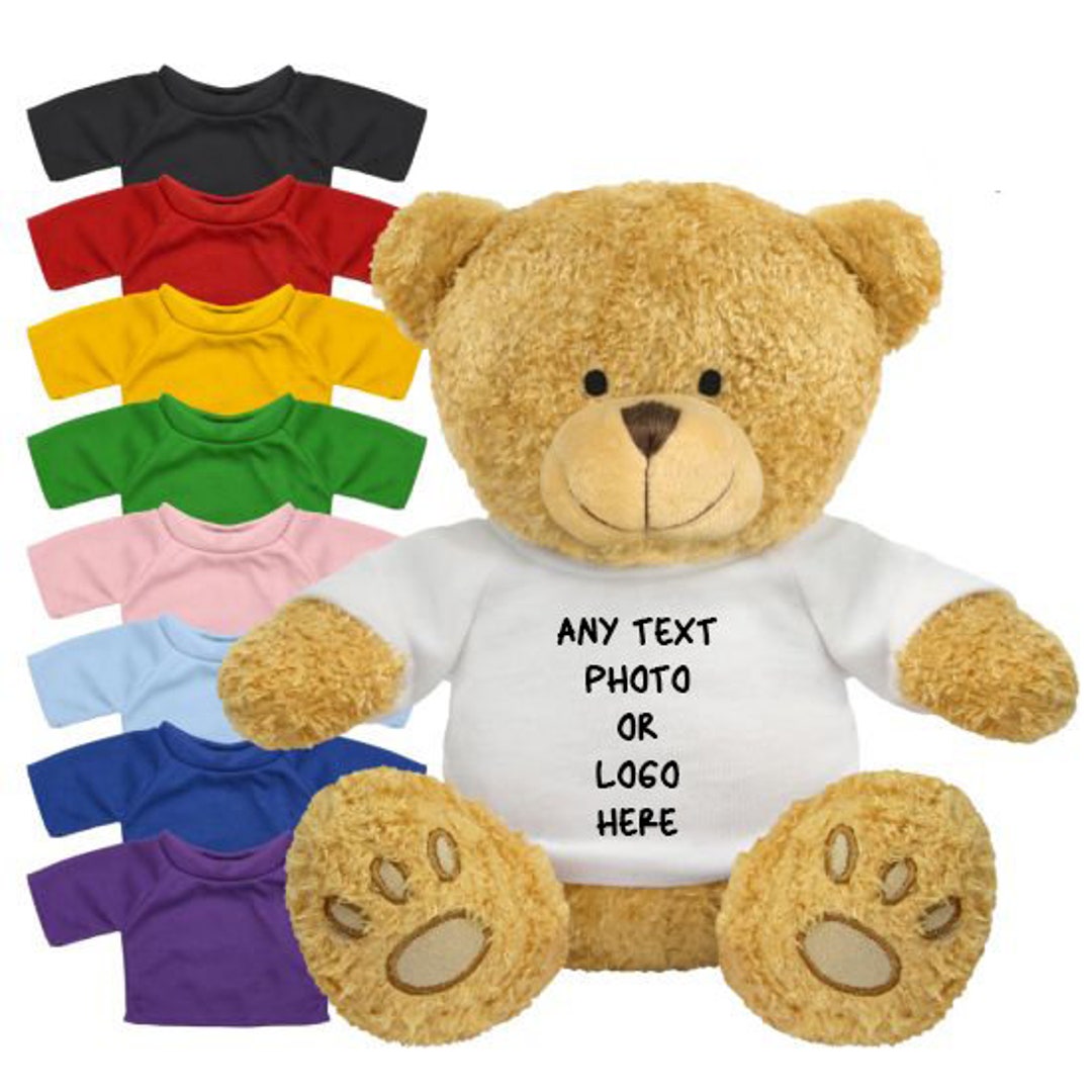 Personalised Teddy Bear-christmas Teddy-custom Printed Message-soft ...
