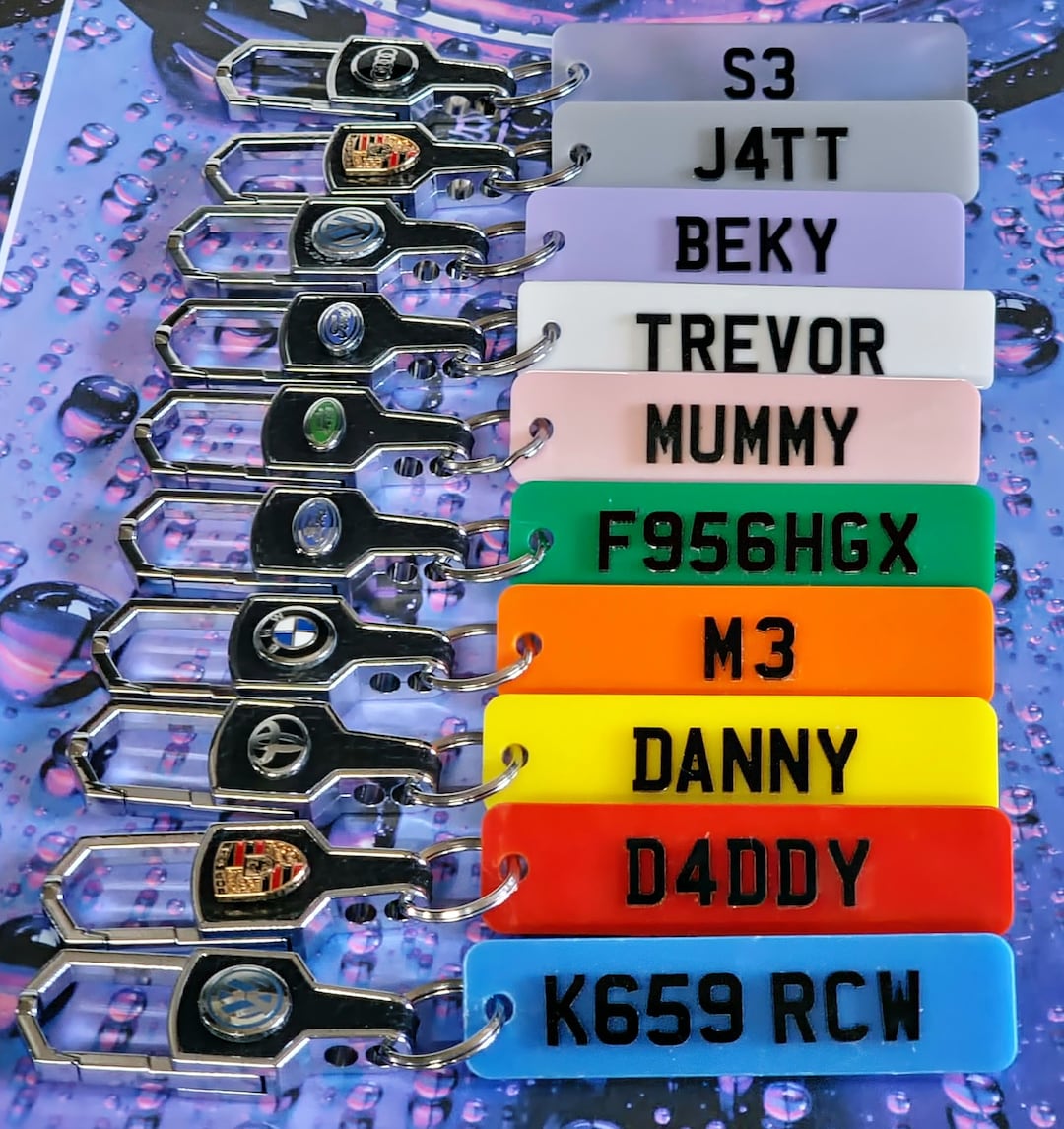 4D Personalised Numberplate Car Logo Key Ring-gift Idea-birthday Gift ...