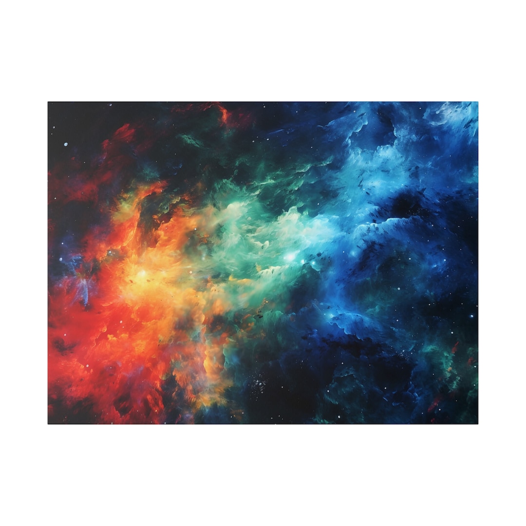Cosmic Spectrum | Acrylic Painting Canvas Print | Vibrant Celestial ...