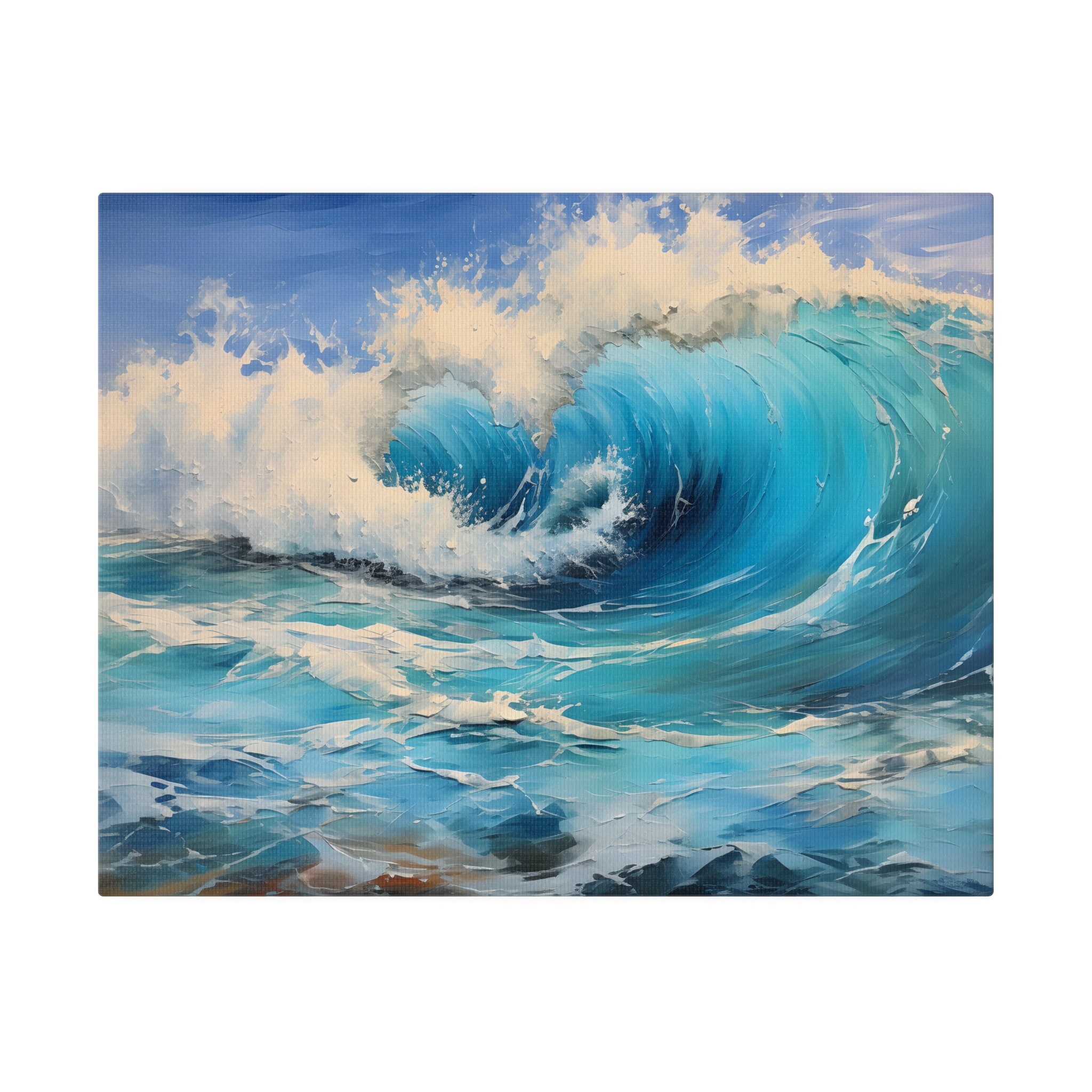 Big Crest | Vibrant Ai-impasto Wave Art Canvas Print | Textured ...