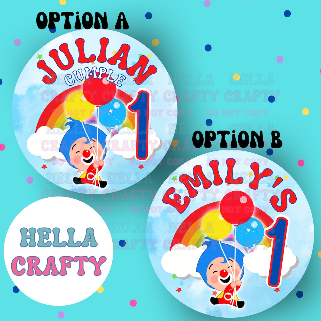 Payaso Plim Plim Stickers Plim Plim birthday Cumpleaños Plim - Etsy ...