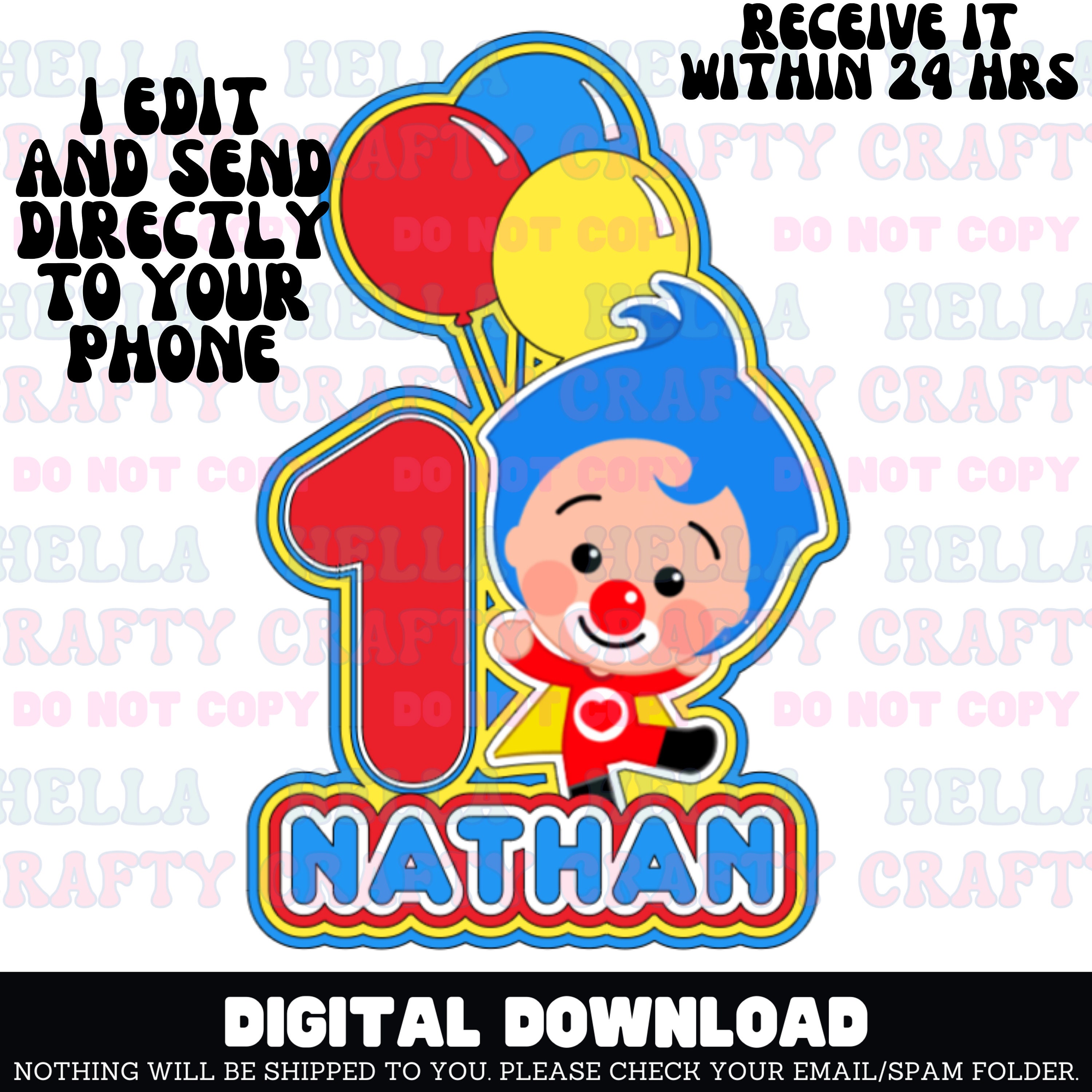 Payaso Plim Plim Cake topper / Plim Plim birthday / Cumpleaños - Etsy ...