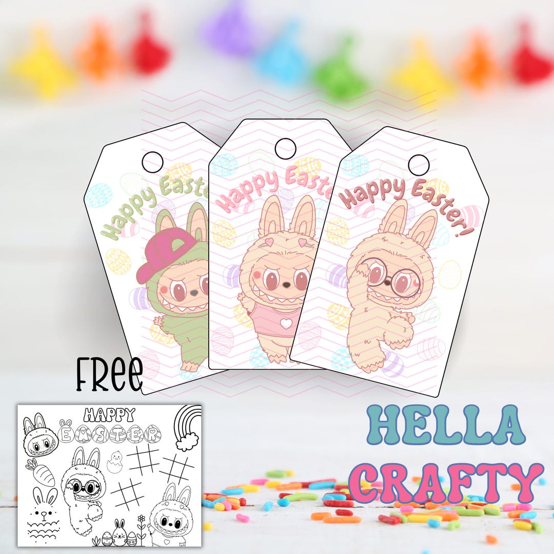 Labubu Easter Tag, Easter Tag, Labubu Bubble Wand Tag, Labubu Easter ...