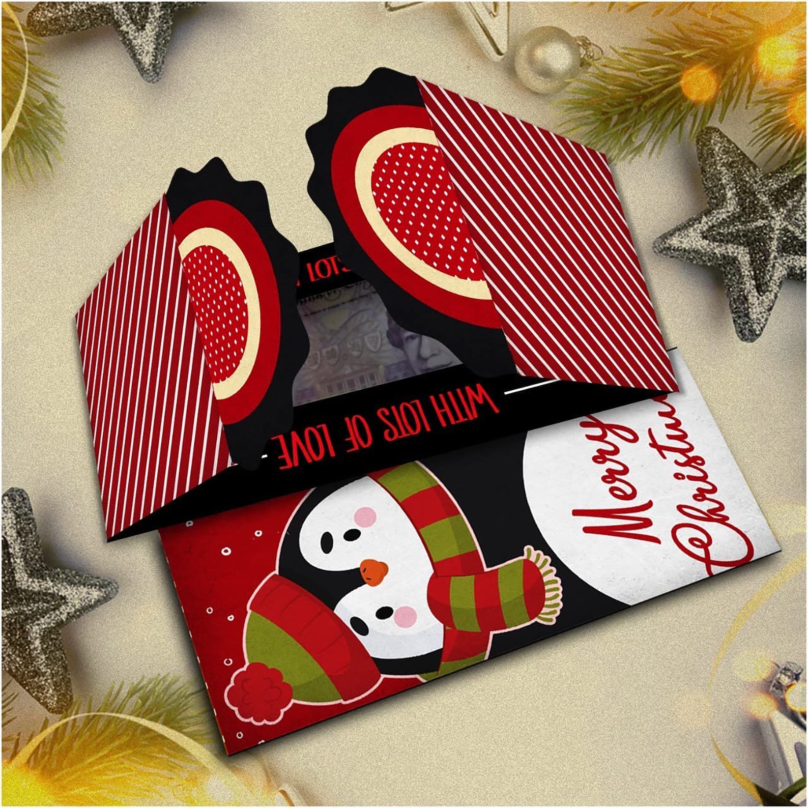 Christmas Money Wallets for Cash Gifts 4/12/24 Pcs Christmas Gift Cards ...