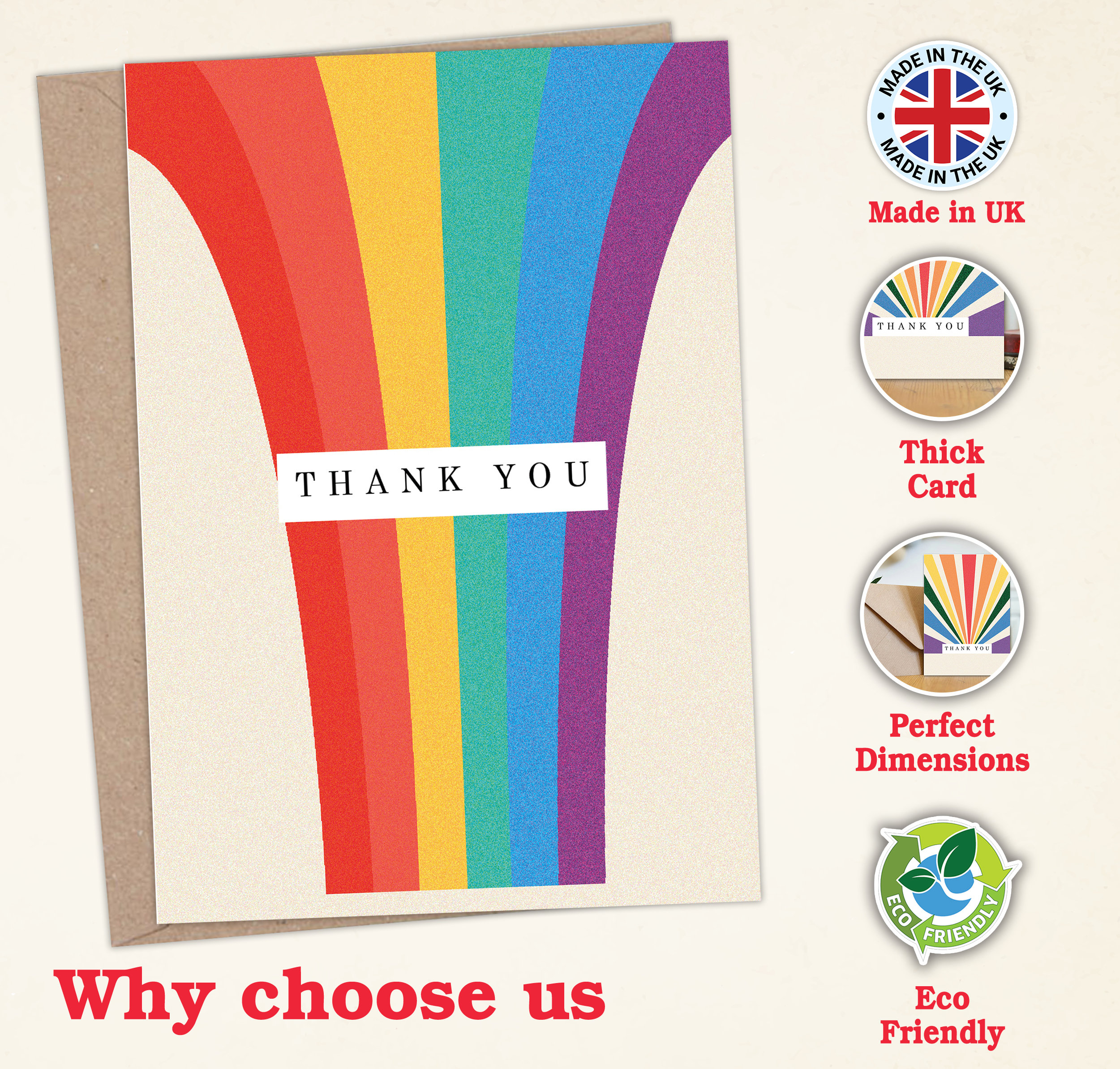 Thank You Cards Multipack With Envelopes 12/24/48 Greeting - Etsy UK