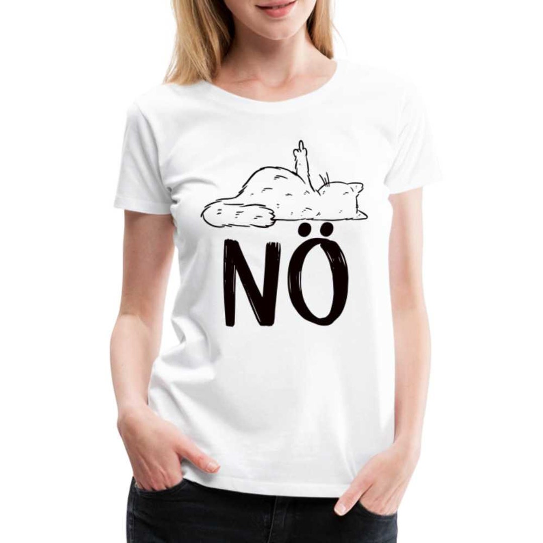 Cat Middle Finger Nope Funny Women's Premium T-shirt - Etsy