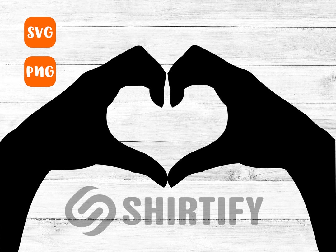 Heart Hand Sign Digital SVG and PNG File for T-shirts, Mugs or Plotters ...