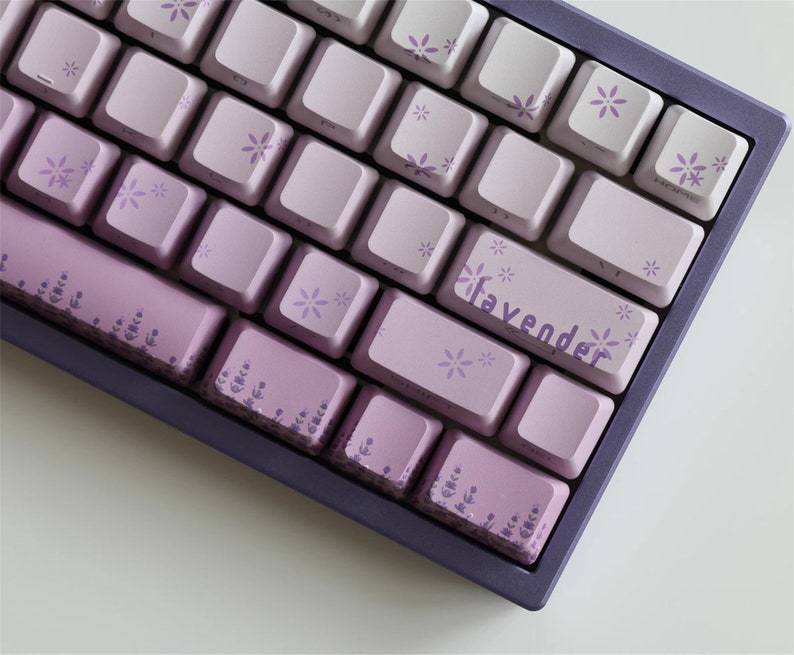 Purple Lavender Side Engraved Backlit Keycap for 68 75 84 87 104 ...