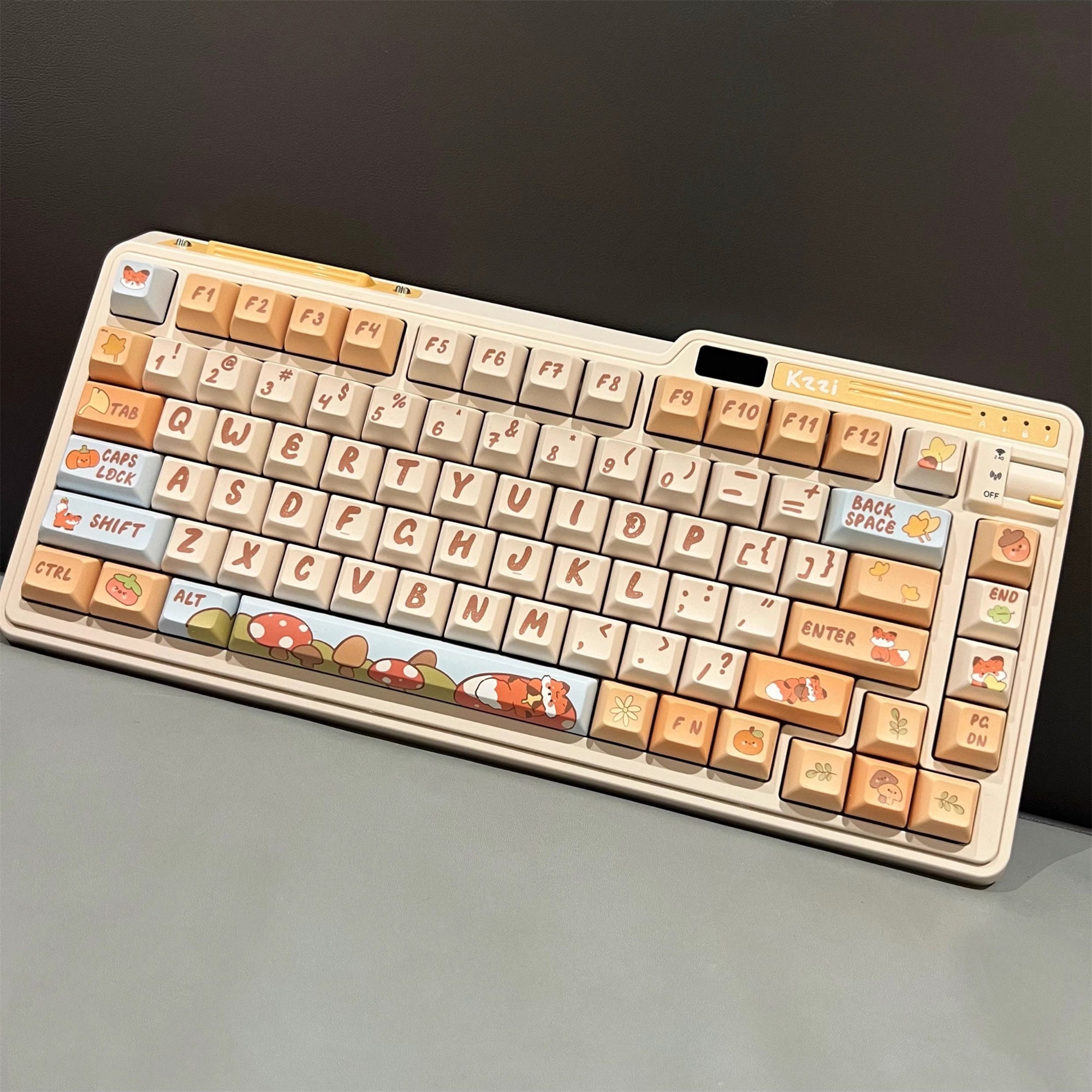 142pcs Pumpkin Fox Theme Keycaps Set, KCA/MDA Profile PBT Keycap Set ...