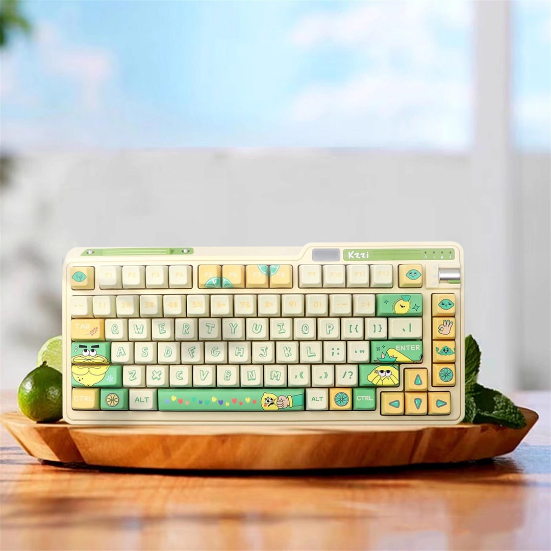 143pcs Lemon Theme Keycap Set, MDA Profile Keycaps for MX Switch, PBT ...