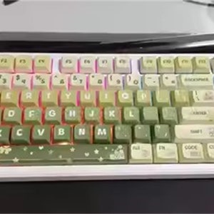 133 Pcs Dark Green Gradual Milk Rabbit Cute Keycap Cartoon - Etsy