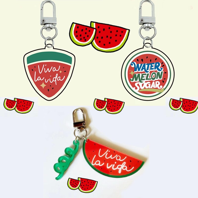 Bead Watermelon Keychain - Etsy