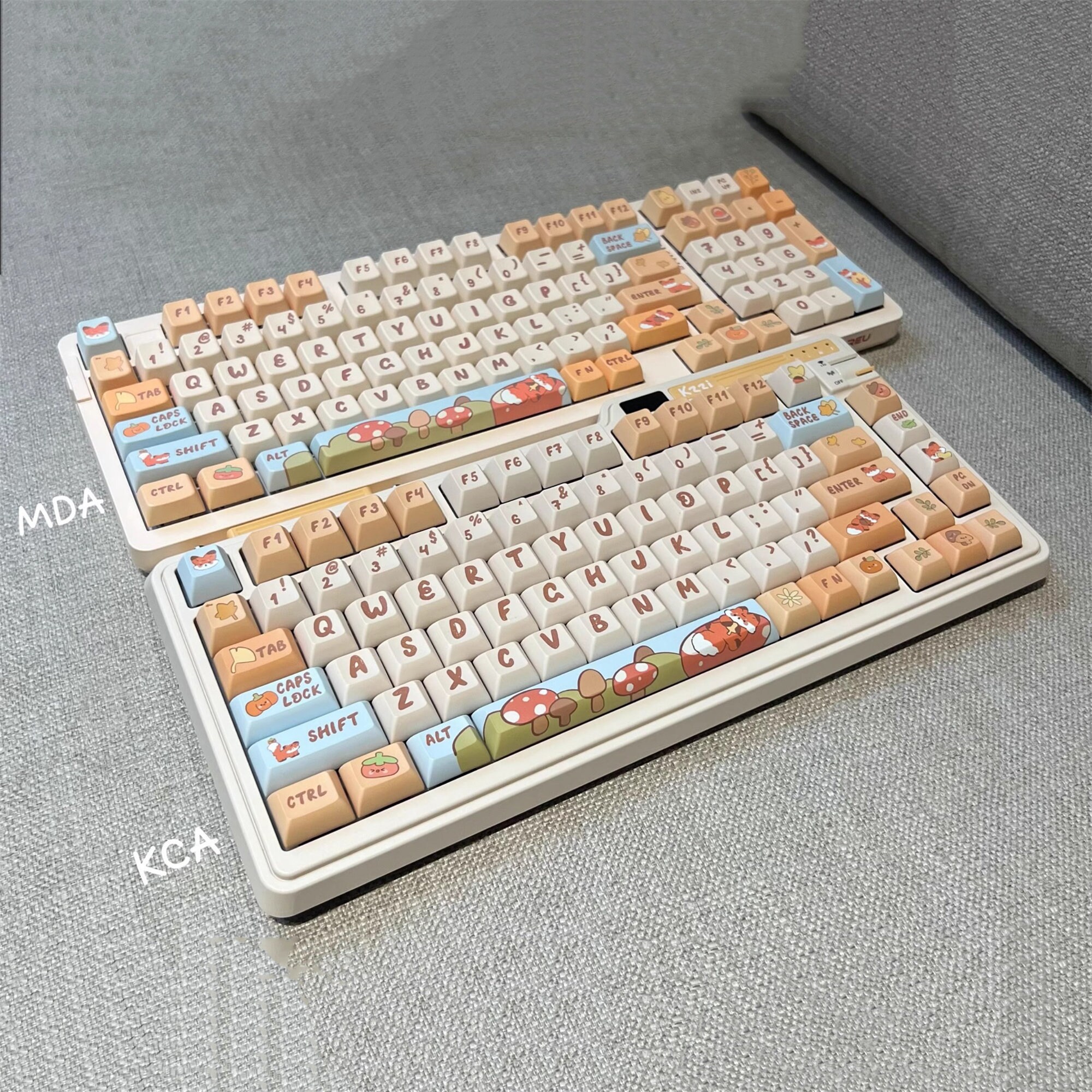 142pcs Pumpkin Fox Theme Keycaps Set, KCA/MDA Profile PBT Keycap Set ...