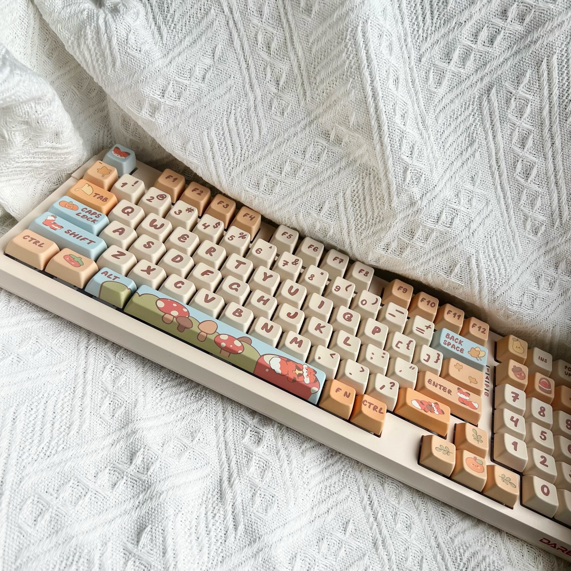 142pcs Pumpkin Fox Theme Keycaps Set, KCA/MDA Profile PBT Keycap Set ...