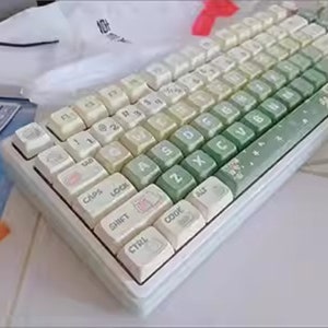 133 Pcs Dark Green Gradual Milk Rabbit Cute Keycap Cartoon - Etsy