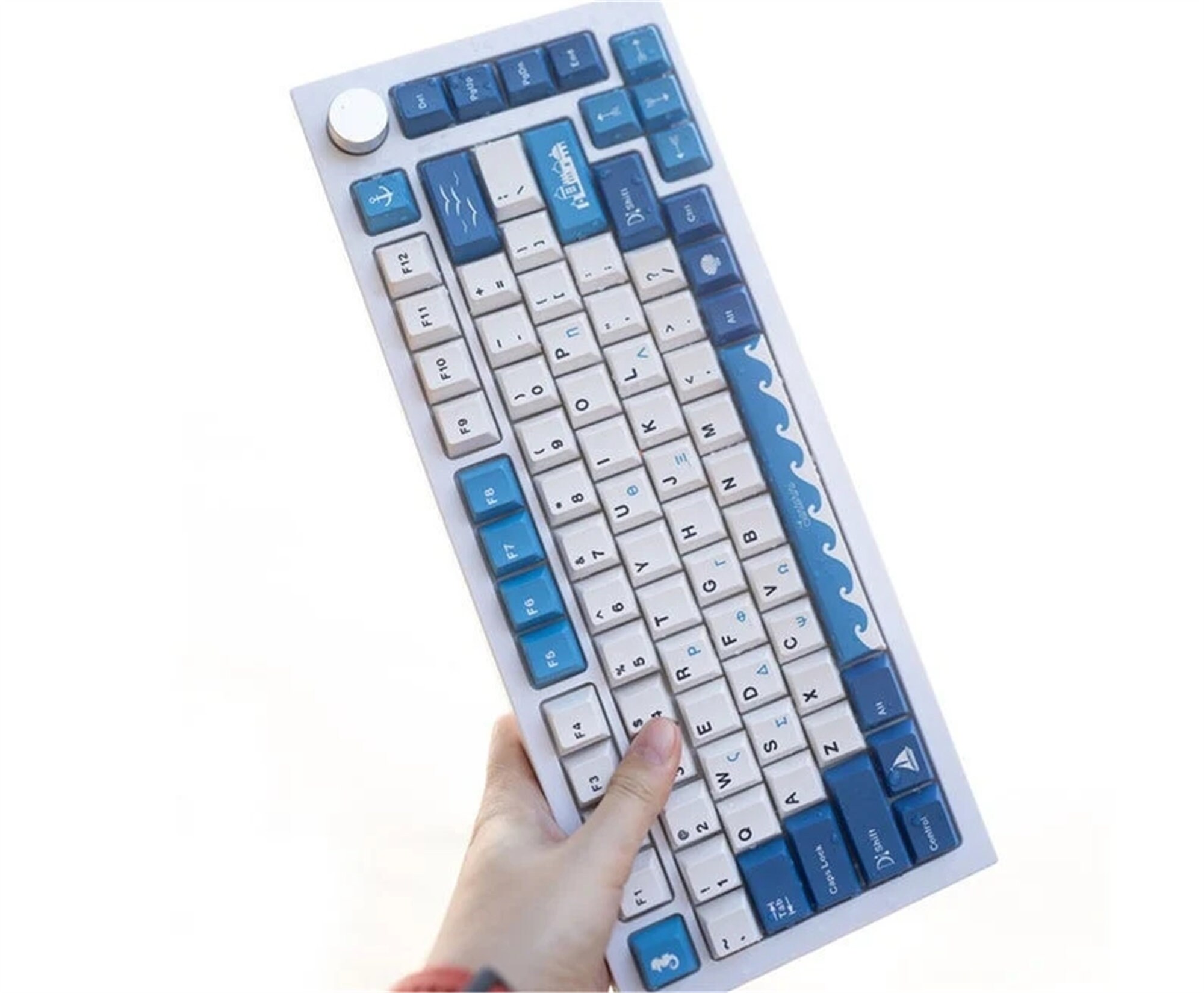 129pcs Titans Santorini Theme Keycaps Set,ocean Kaycaps PBT Keycaps ...
