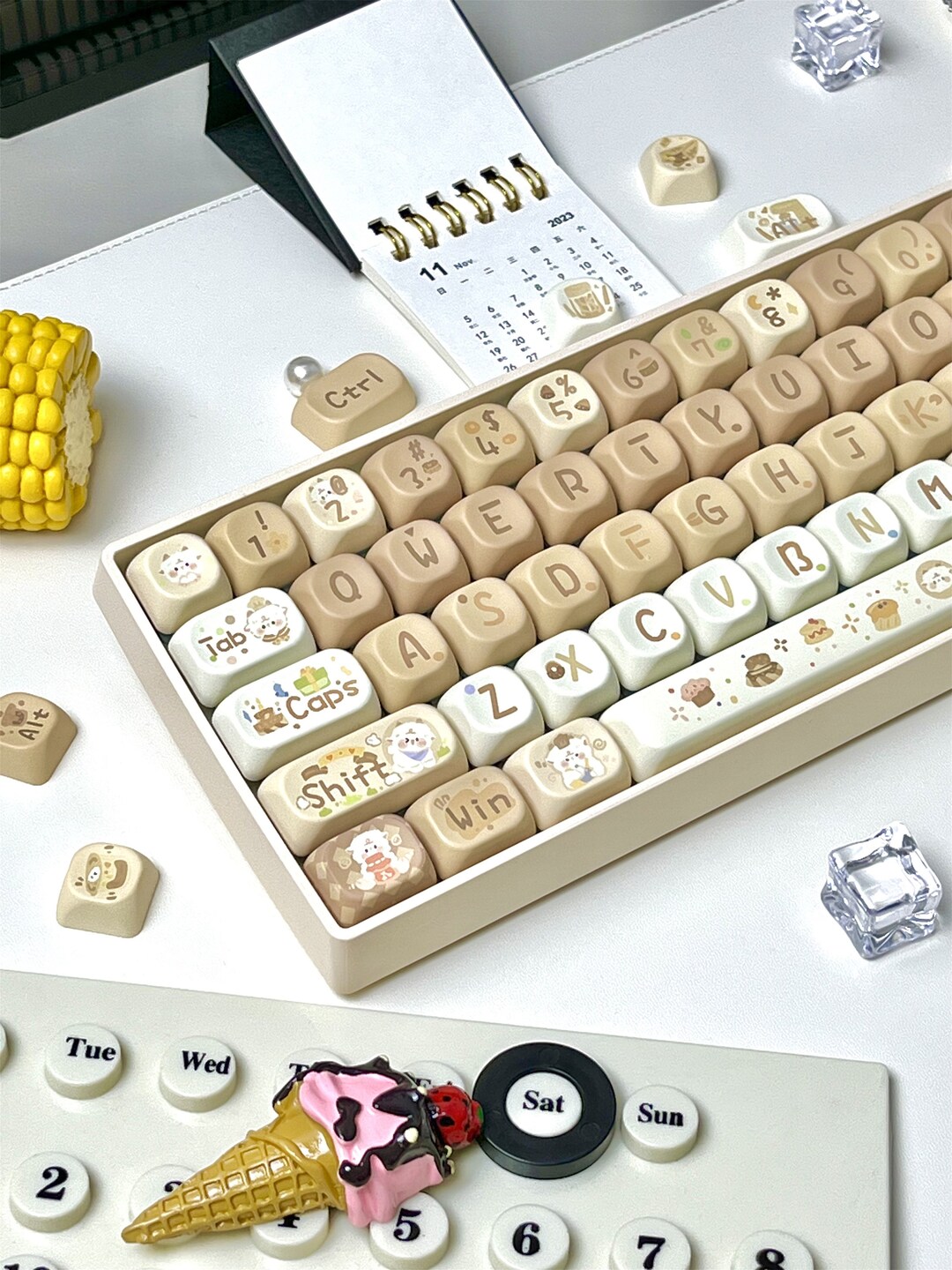 130keys Roasted Lamb Themed Cartoon Keycaps, Five Sided Sublimation ...
