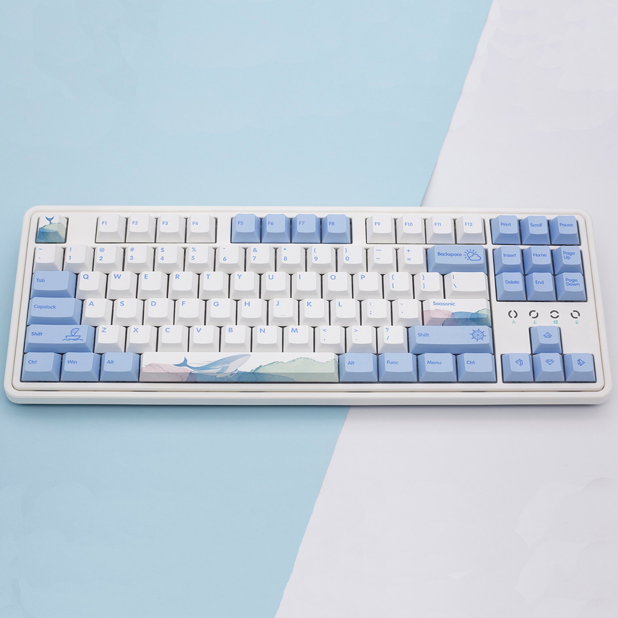 Whales and the Sea Kaycaps PBT Keycaps 129 Keys Set,mechanical Keyboard ...