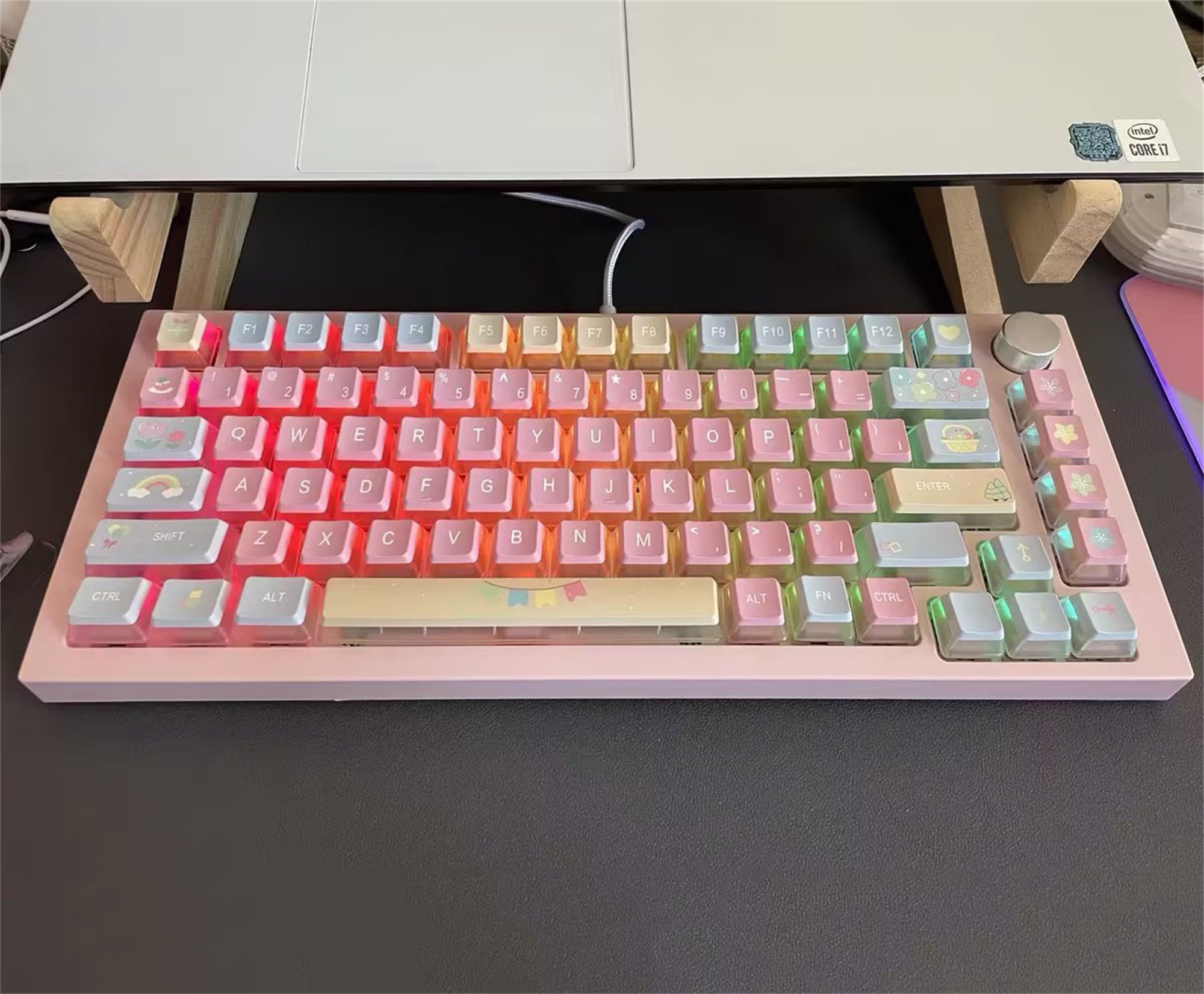 120pcs Cute Pink Double Shot Keycap Set, PBT Keycap, OEM Profile Keycap ...