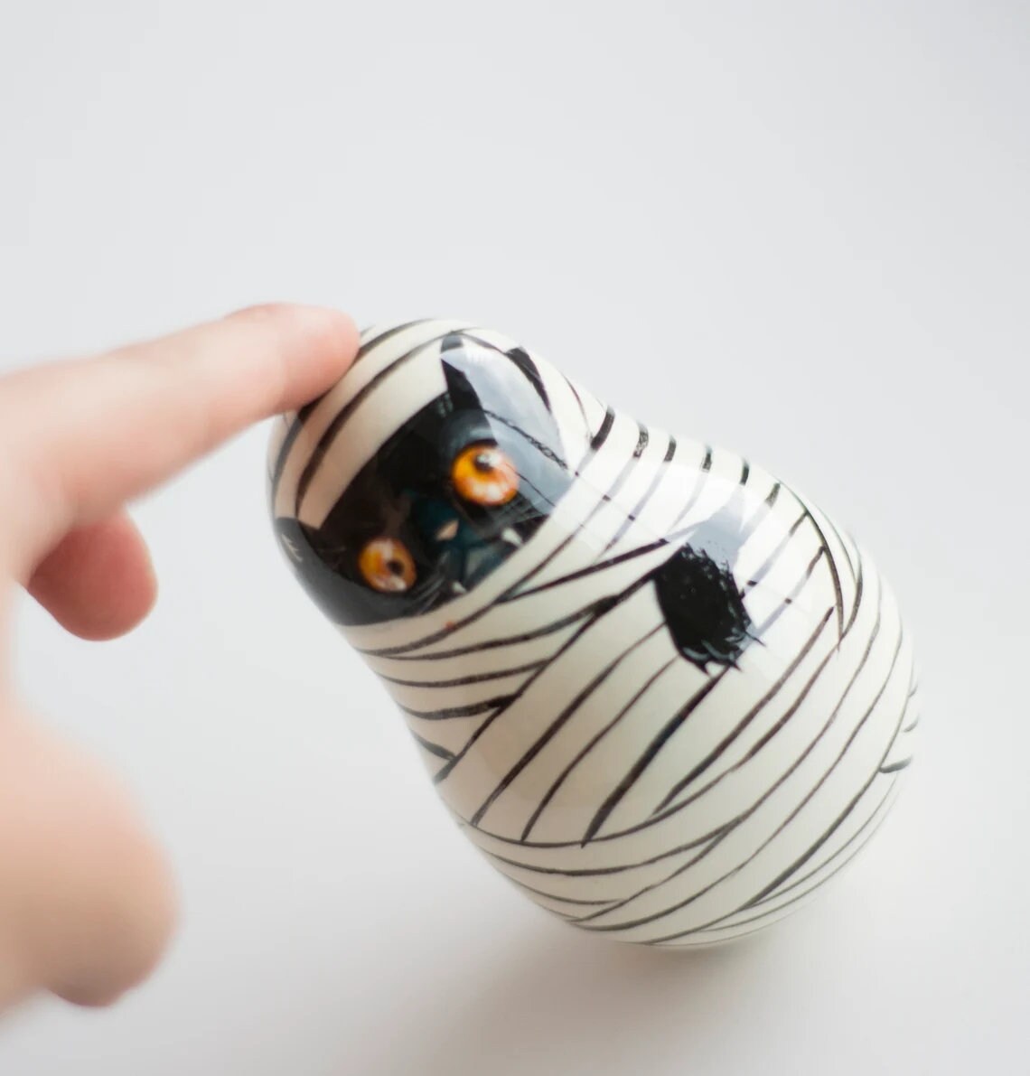 Halloween Toys Mummy Weeble Wobbles Doll Funny Cute Black Cat - Etsy