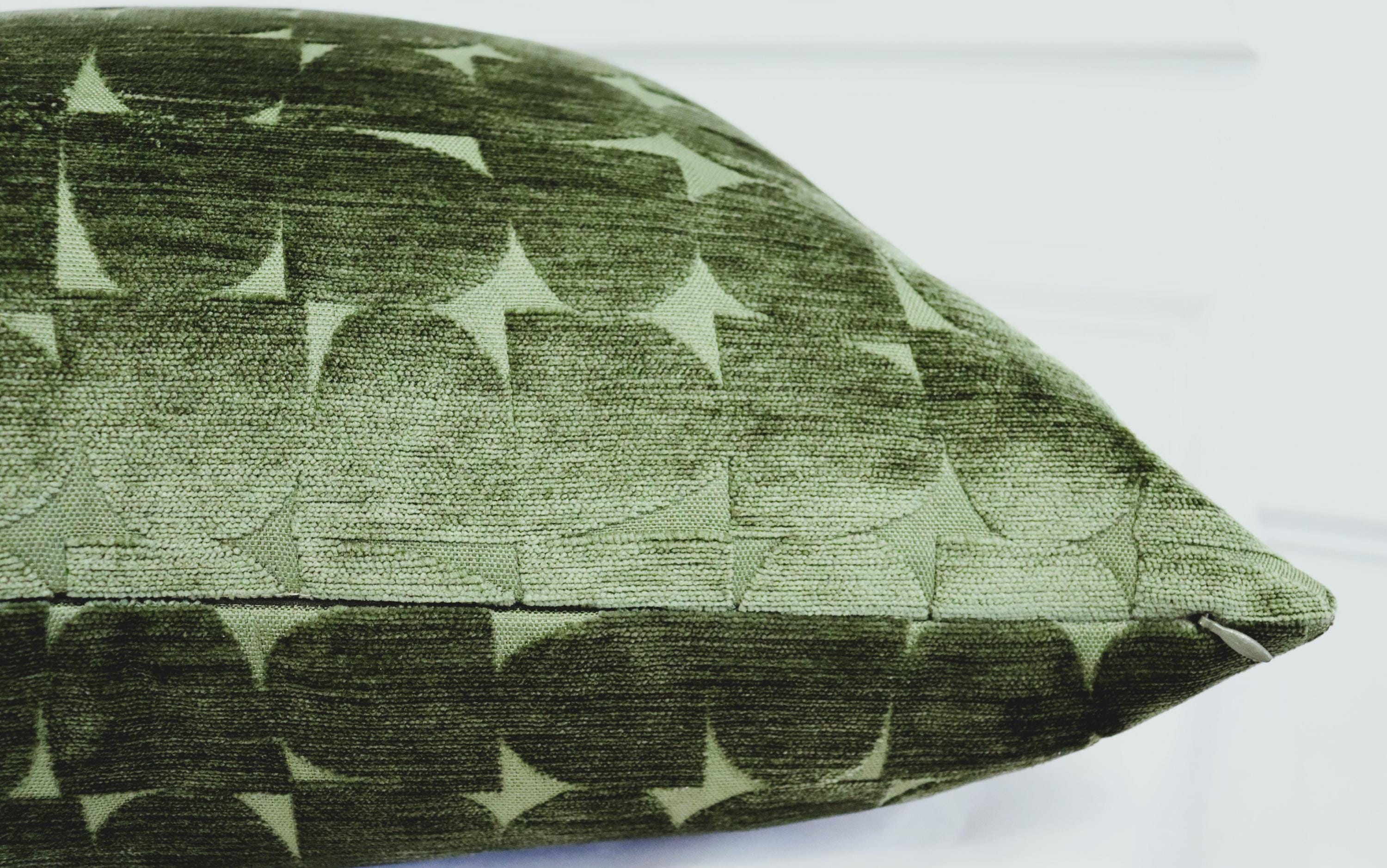 Green Chenille Geometric Pillow Cover - Etsy