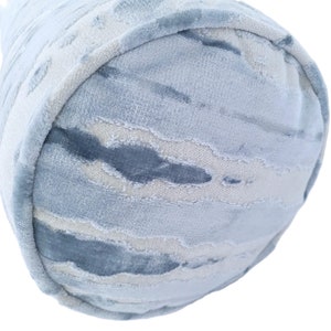 Blue/ivory Abstract Velvet Bolster Pillow 8 X 36 - Etsy