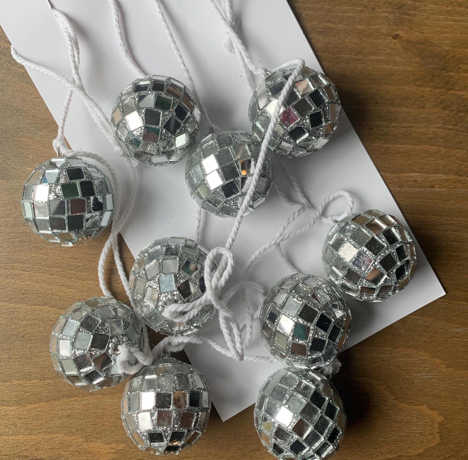 6FT Festive Mirror Ball Garland, Disco Ball Bunting, Crystal New Years ...