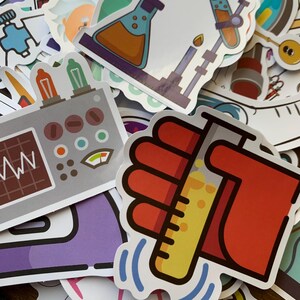 50 Science Themed Decals, Smart Cute Cartoon Stickers Large, Waterproof ...