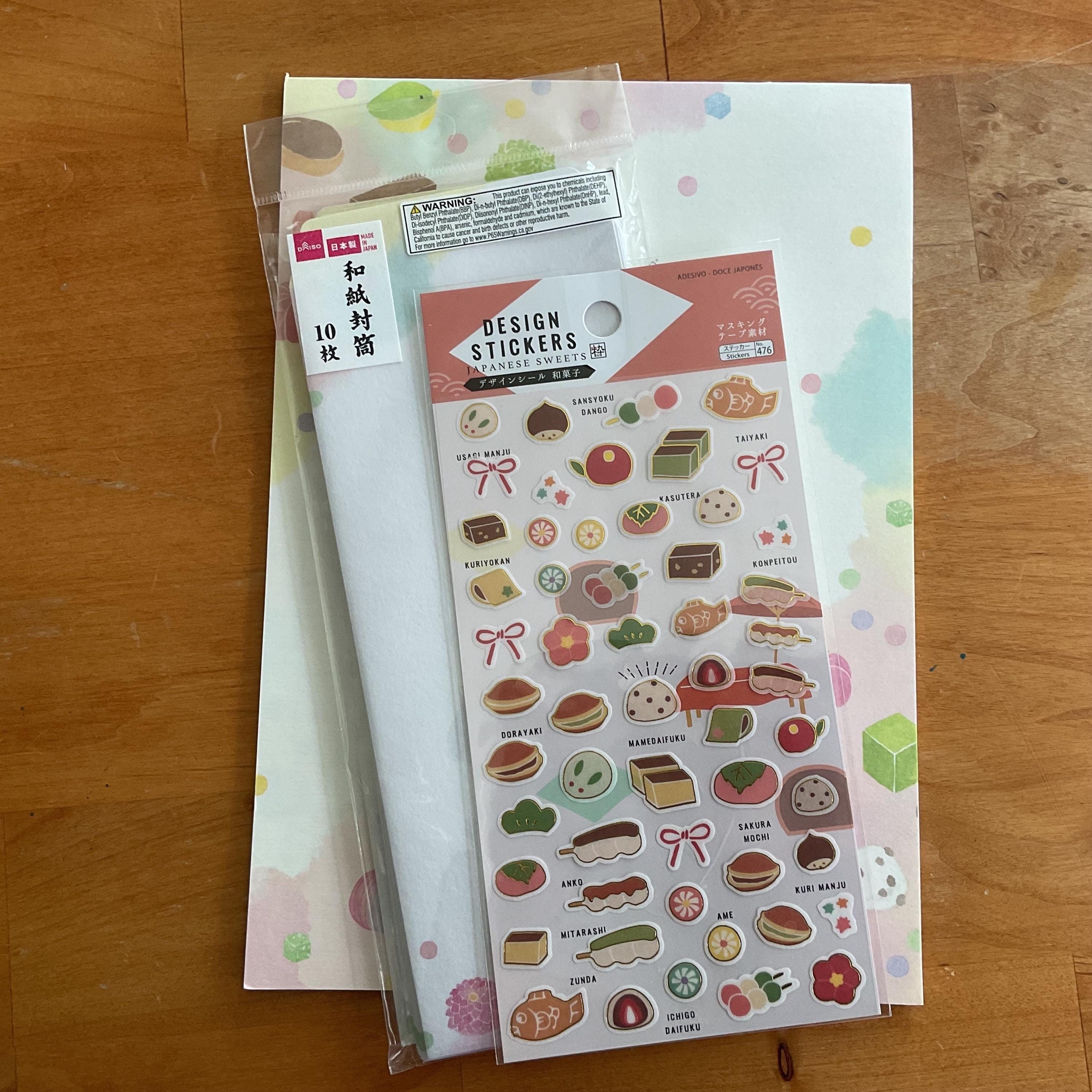 Sweet Desserts 3-piece Daiso Bundle Stationery Set | Notepad, Envelopes ...