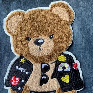 Preppy Teddy Bear Applique Plush Brown Fashion Bear Patch Easy Sew-on ...