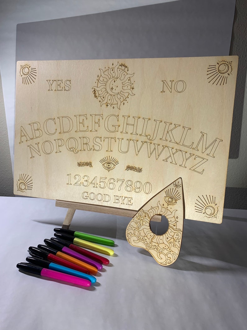 Customizable Wood Ouija Board and Planchette Set DIY Art Project ...