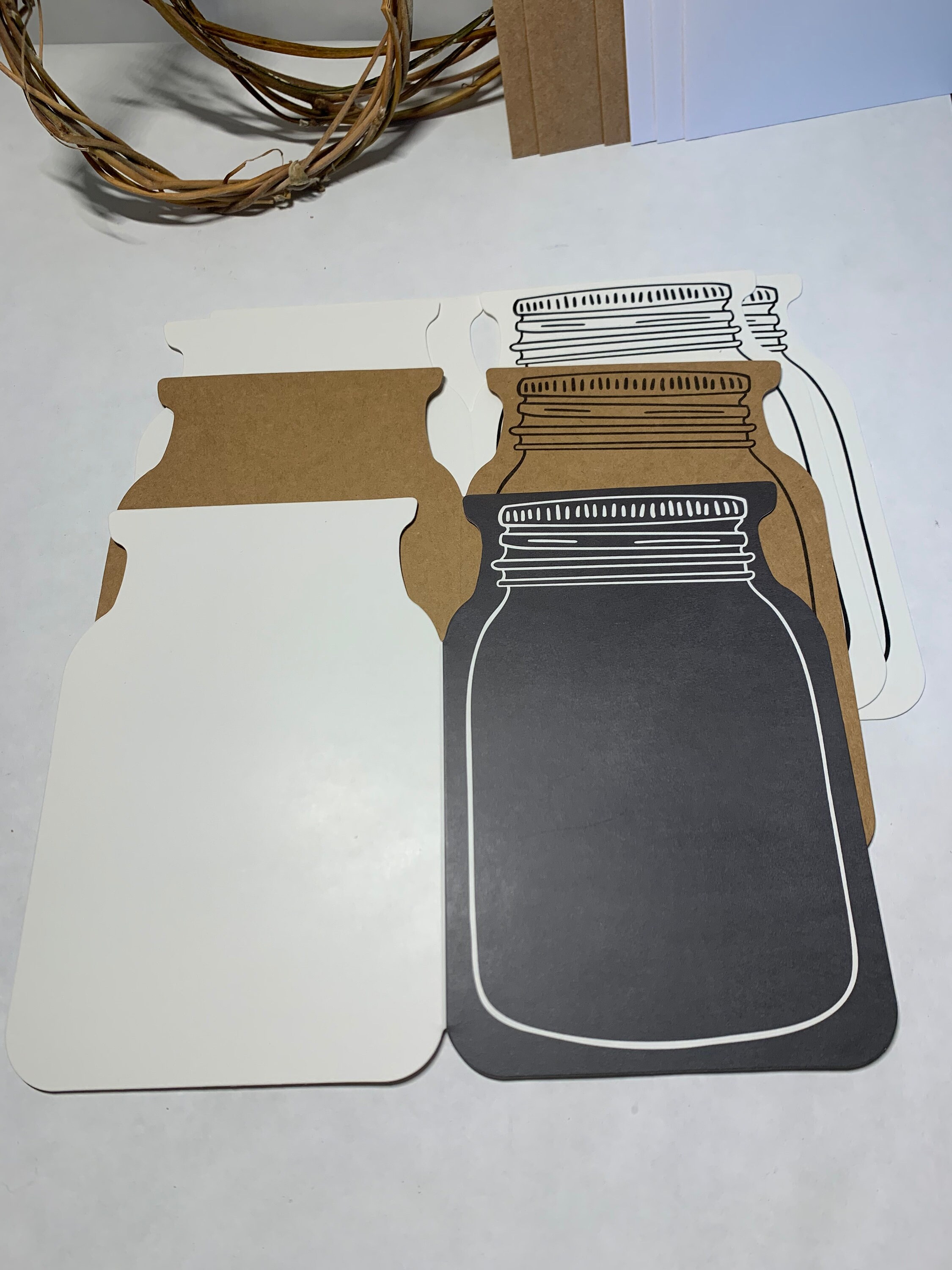 Mason Jar Cards With Bakery String and Rainbow Heart Stickers 6-pack ...