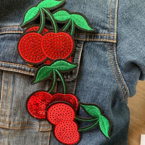 Sequin Cherry Iron-on Patches - Retro Kawaii Appliques (set of 2, 2") - Etsy