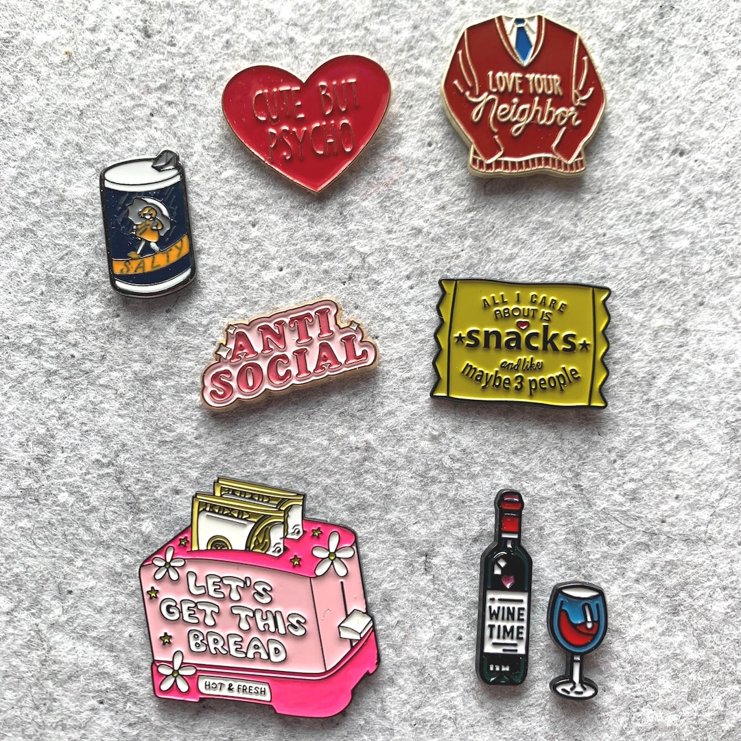 Snarky Enamel Pin | Funny Collectible Pins, Anti-social & Wine Time - Etsy