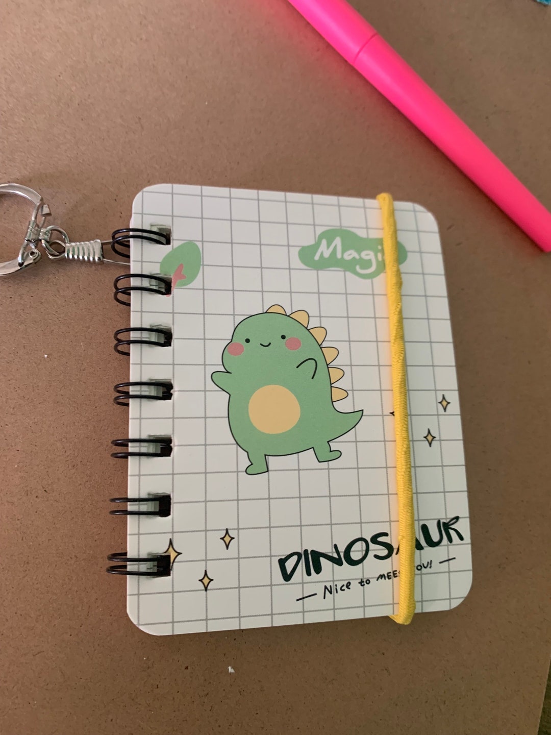 Tiny Keychain Notebook Dinosaur-themed Mini Spiral Notebook, Pocket ...