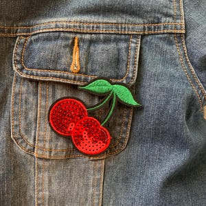 Sequin Cherry Iron-on Patches - Retro Kawaii Appliques (set of 2, 2") - Etsy