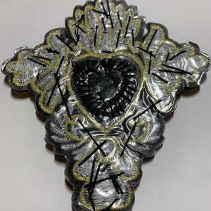 Embroidered Immaculate Heart Sacred Milagro Shield Patch With Beads ...