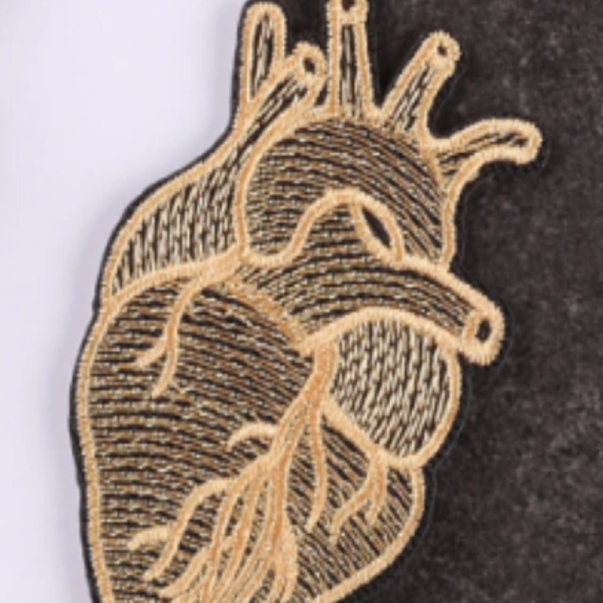 Anatomical Heart Embroidered Patch, Iron-on Applique, Customize Your ...