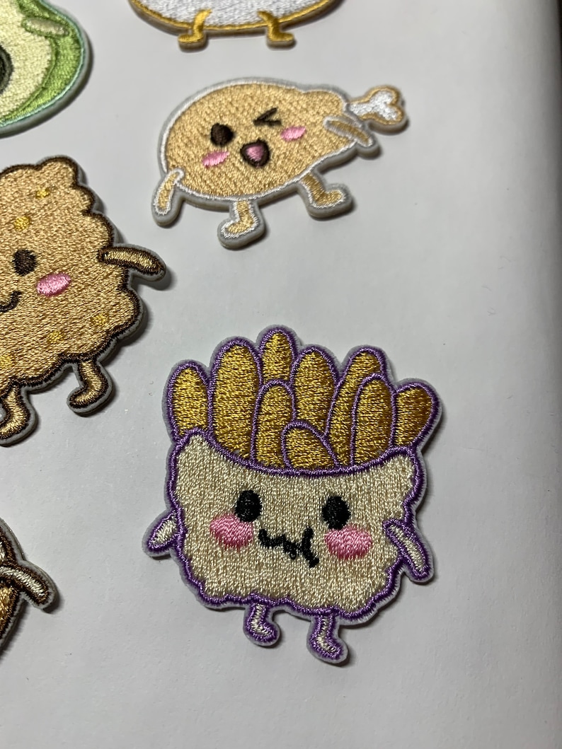 8/pc Food Snacks Adhesive Patches, Kawaii Cartoon Toast, Fried Chicken ...