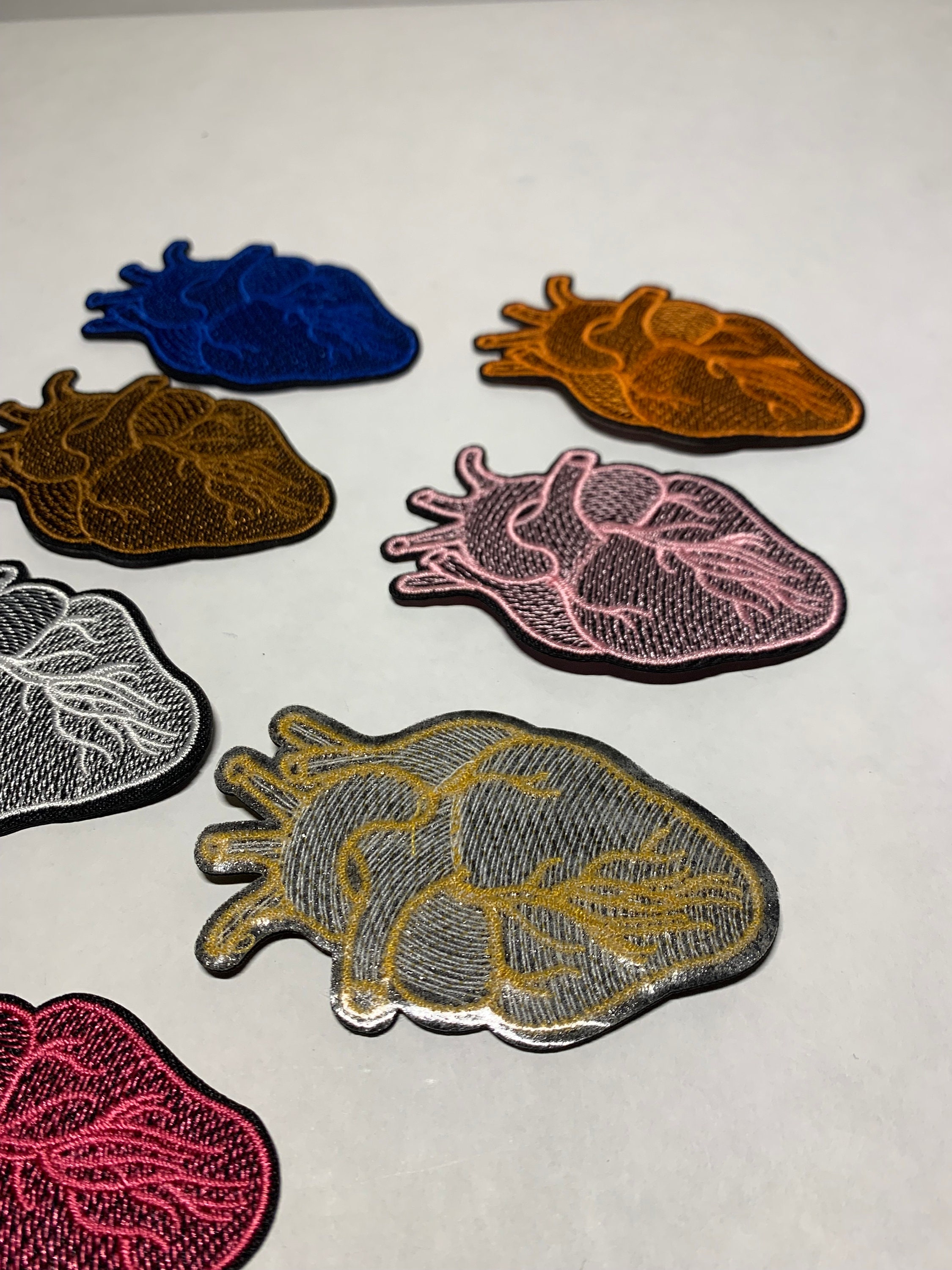 Anatomical Heart Embroidered Patch, Iron-on Applique, Customize Your ...