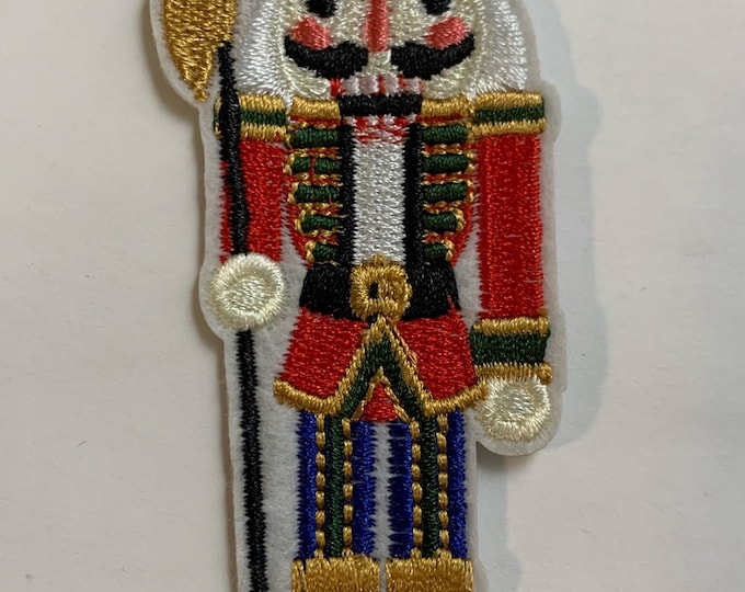 Festive Nutcracker Embroidered Patch Red, Blue, Gold Holiday Design Ballet Dance Costume ...