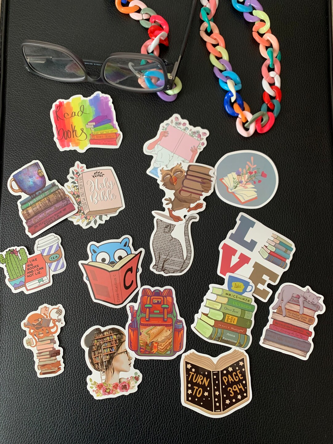 50 Reading and Writing Book Lovers Stickers Large Charming Decals for ...