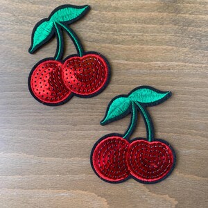 Sequin Cherry Iron-on Patches – 2 Inches X 2 Inches, Set of Sparkling ...