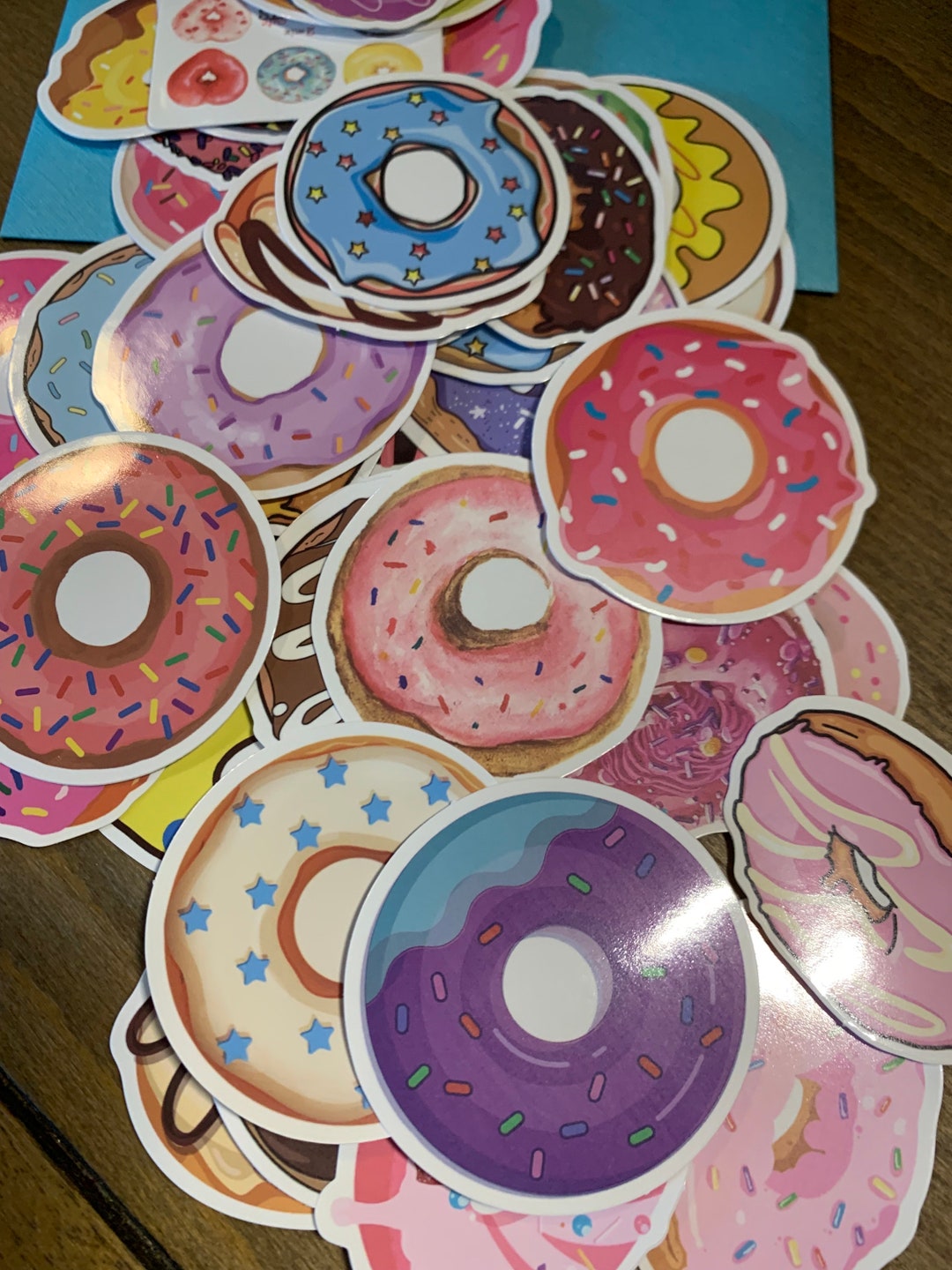 50 Large Cartoon Donut Stickers Cute Doughnut Decal Megapack for ...