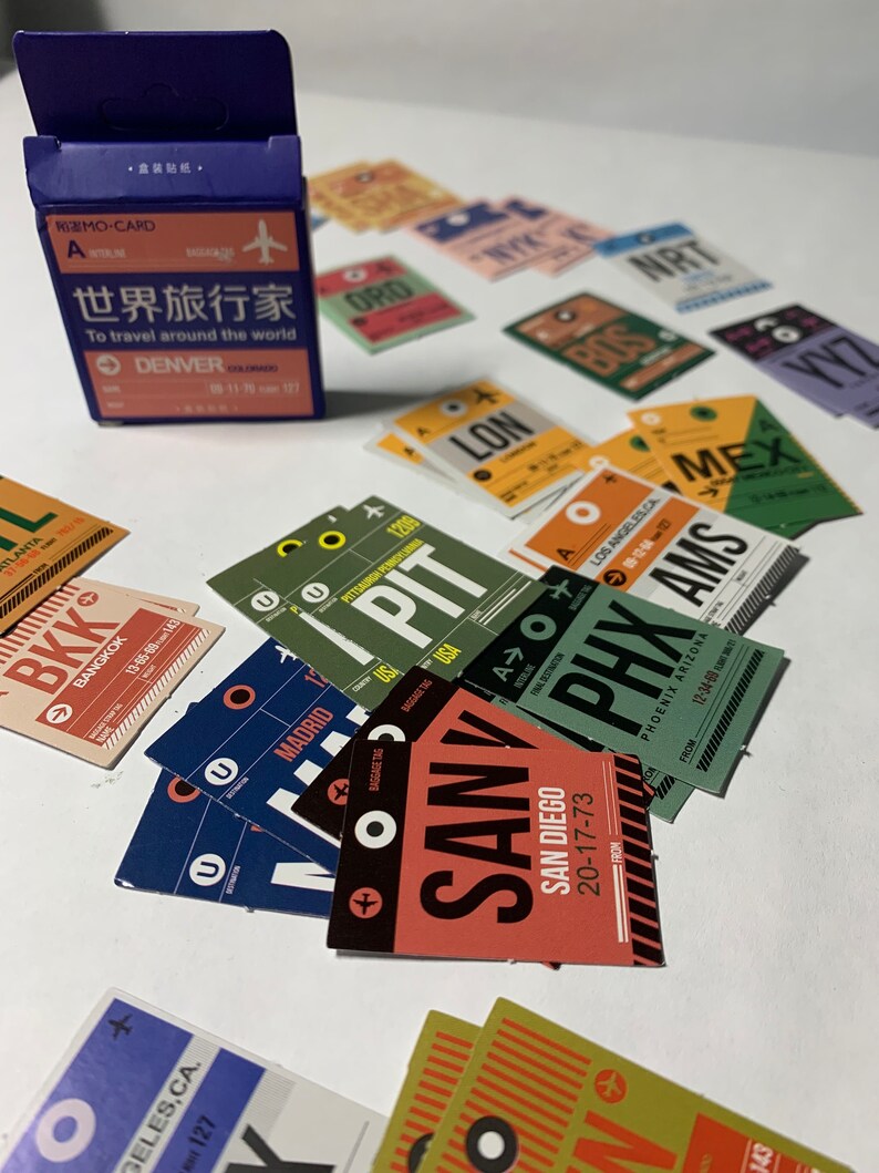 45pcs Airport Code Travel Stickers Holiday Vacation Trunk Suitcase ...