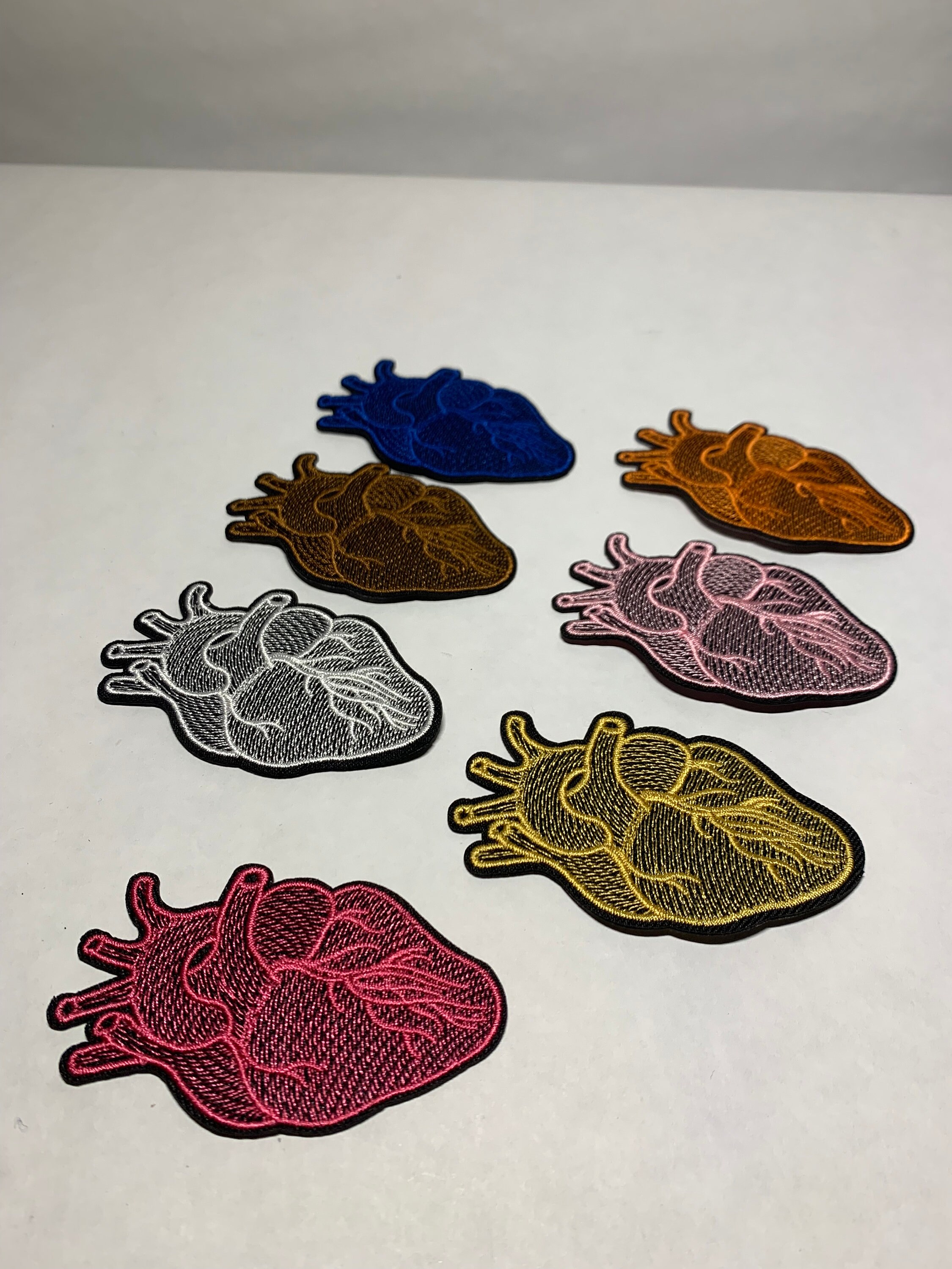 Anatomical Heart Embroidered Patch, Iron-on Applique, Customize Your ...