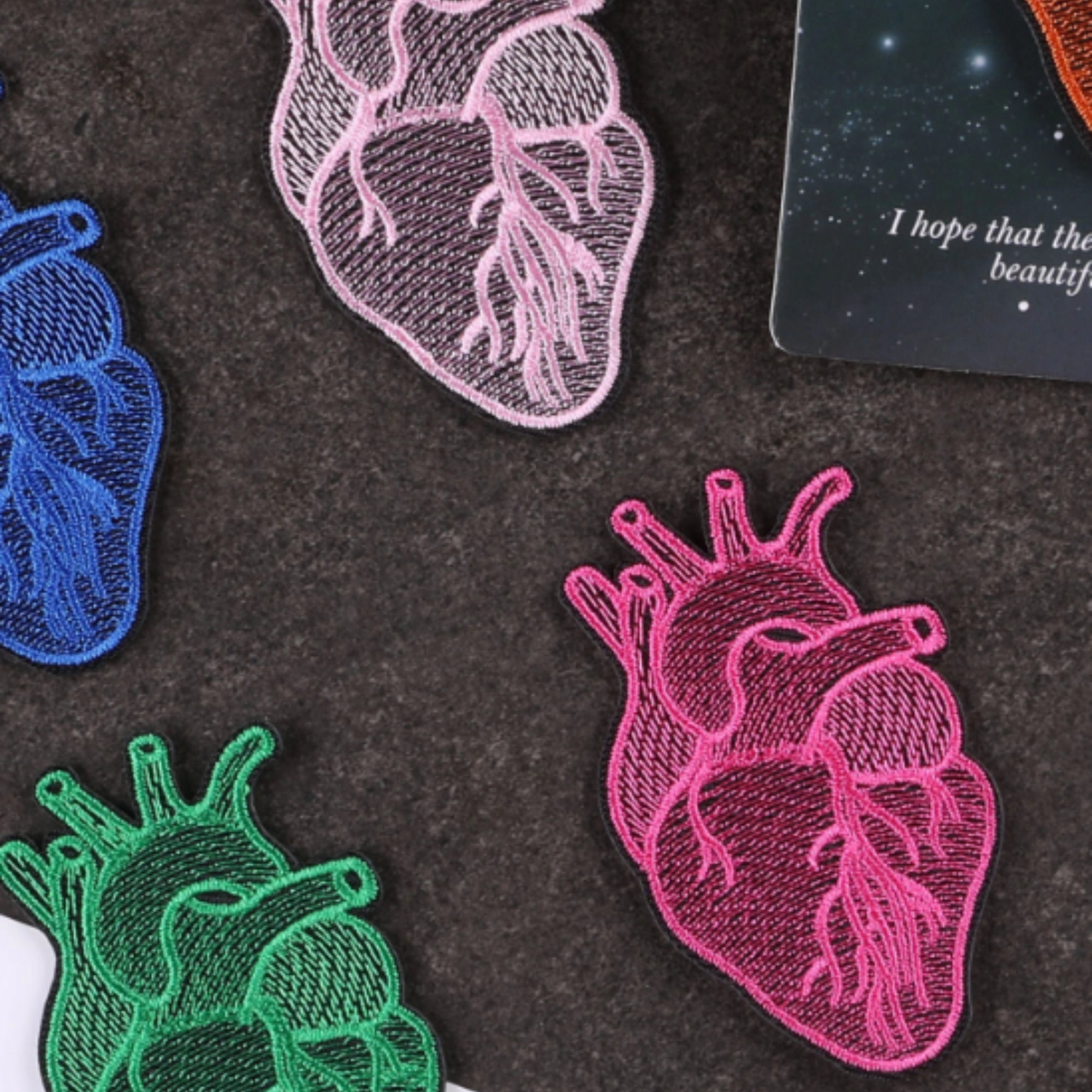 Anatomical Heart Embroidered Patch, Iron-on Applique, Customize Your ...
